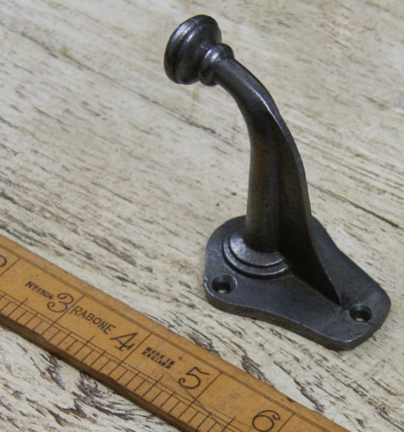 Flat top end LARDER Hook with Fin Support Antique Iron 80mm ...