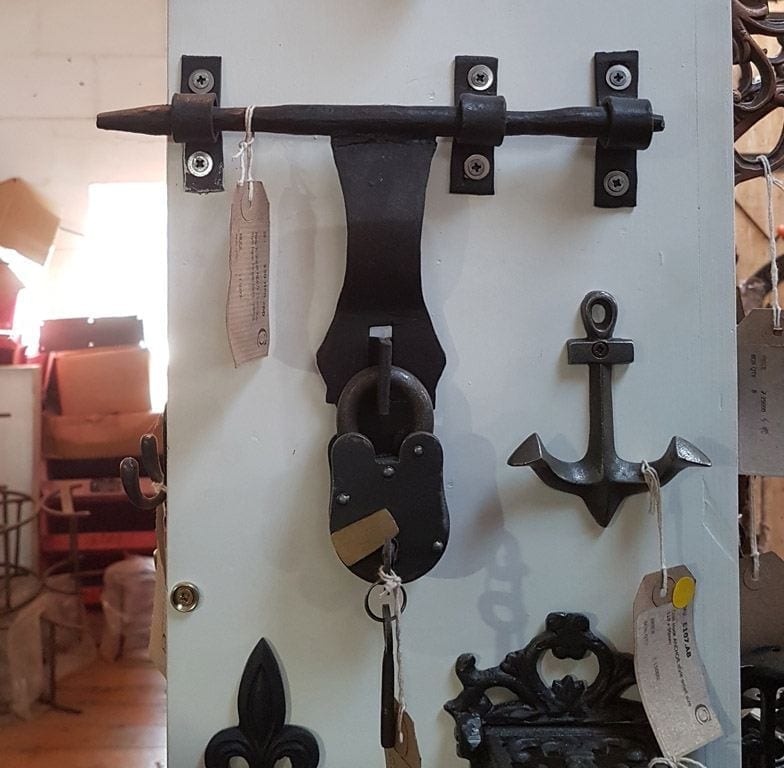 Sliding Hasp Staple Heavy Door style Hand Forged Black 260mm ...