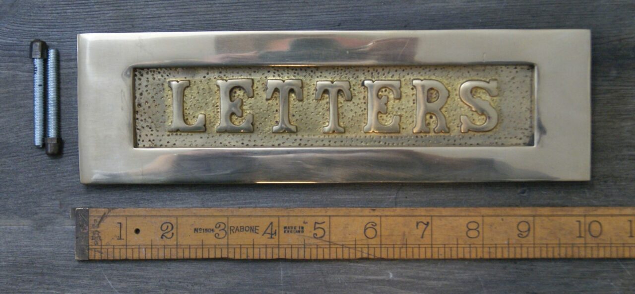 Letter Box Plate LETTERS Solid Brass 250mm x 75mm – Cottingham Collection