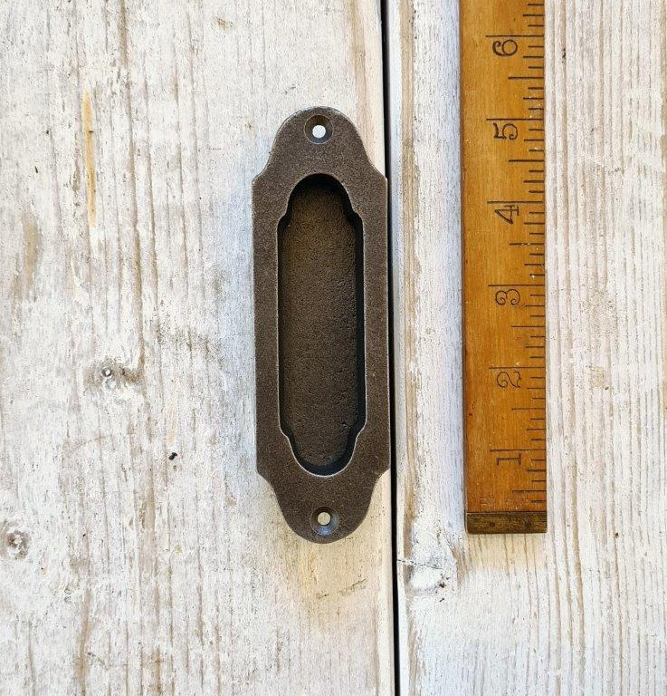 Flush Pull Handle Round End VICTORIAN Cast Ant Iron 130mm x 40mm ...