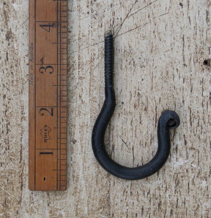 Ceiling Hook Screw In Black Wax 40mm screw Overall 90mm – Cottingham ...