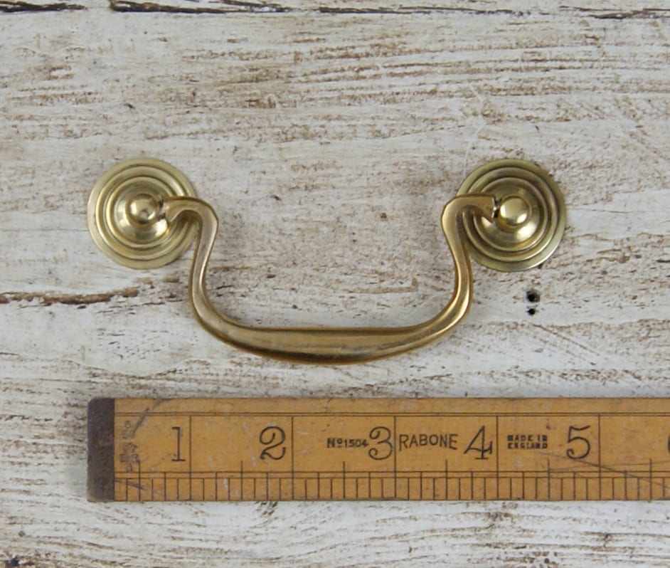 Swan Neck Drop Handle Solid Brass Natural 92mm cc – Cottingham Collection
