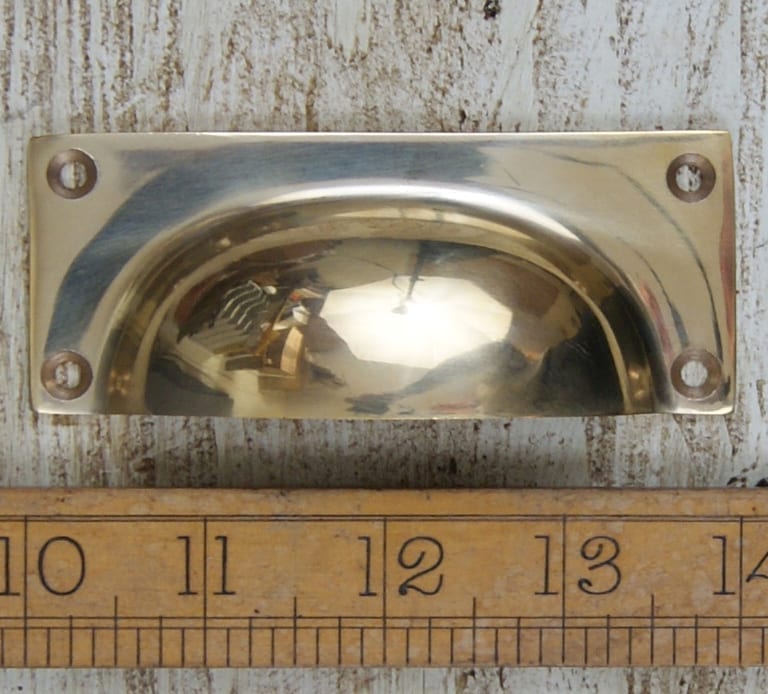 Cup Handle Square Design Solid Brass 40mm x 100mm – Cottingham Collection