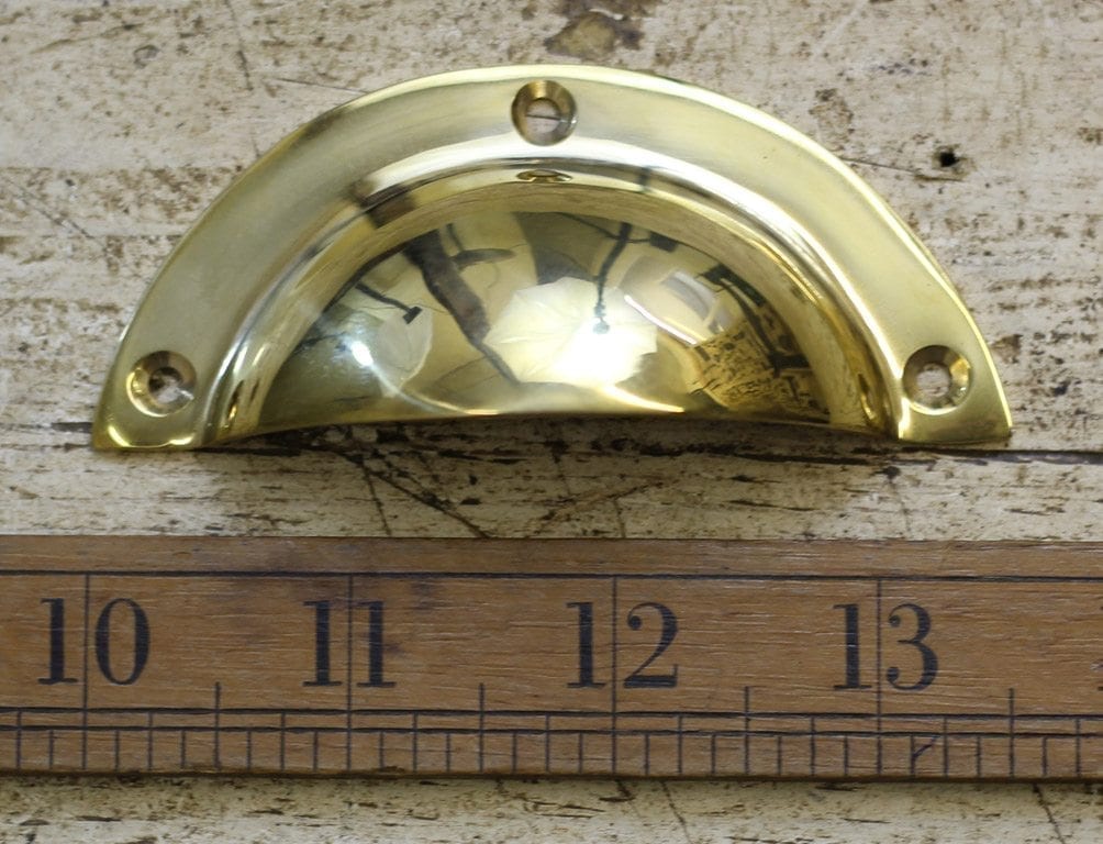 Cup Handle Basic Design Solid Brass Polished 92mm – Cottingham Collection