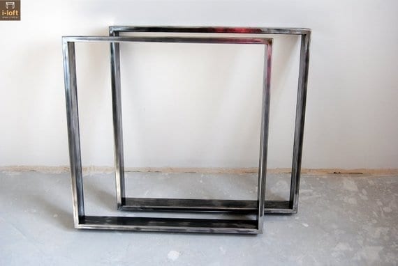 Table End Frame SQUARE FRAME Tubular Antique Iron 710mm – Cottingham ...