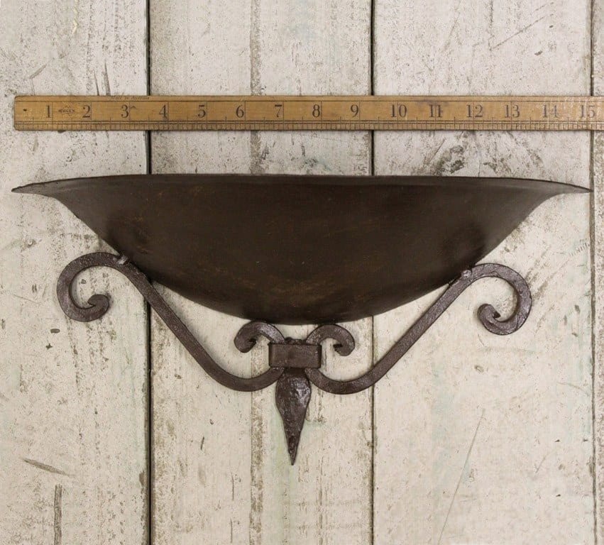 Uplighter Wall Light Antique Iron 381mm Wide – Cottingham Collection